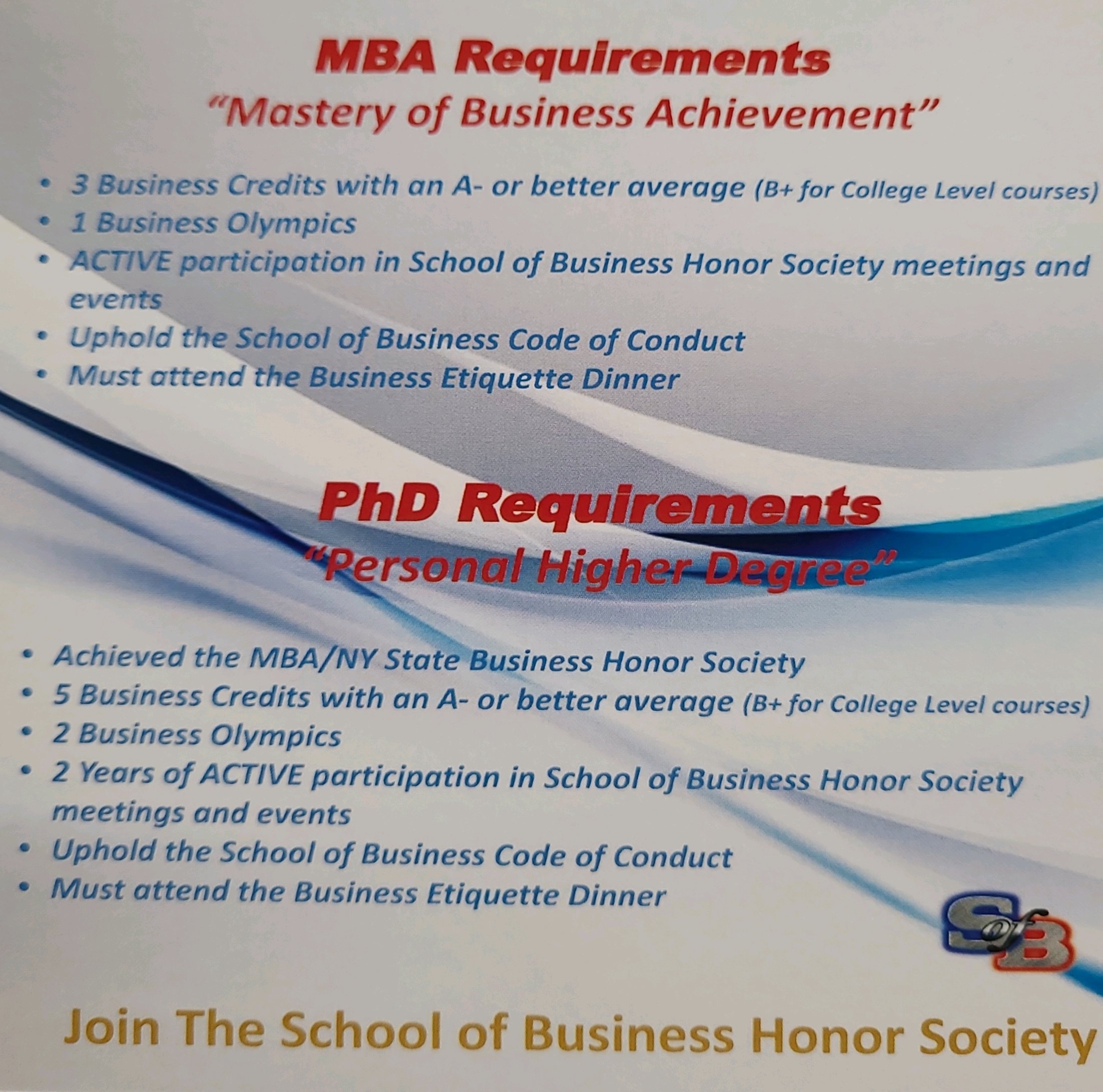 MBA / PHD Programs – Smithtown High School School of Business